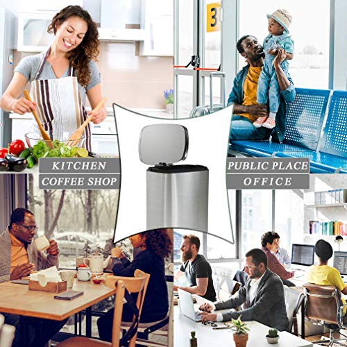 Stainless Steel Step Trash Can 13 Gallon Metal Trash Can with Lid Large Garbage Cans Garbage Bin, Wastebasket with Pedal for Kitchen, Bathroom, Restroom Office Trash Bin, Silver/Nickel