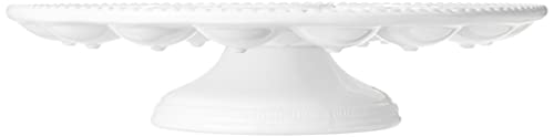 Mud Pie Deviled Egg Dolomite Pedestal Platter, White