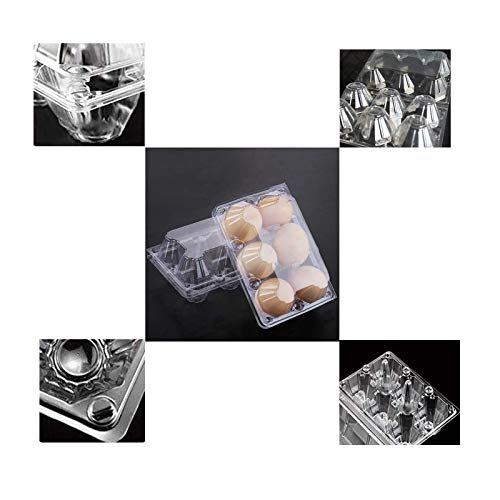 Luckgy 36pcs Pack Clear Plastic Egg Carton Eco-Friendly Egg Tray Holder, Holds 6 Eggs Securely, for Refrigerator Storage, Family, Chicken Farm, Market, Camping, Picnic, And Travel
