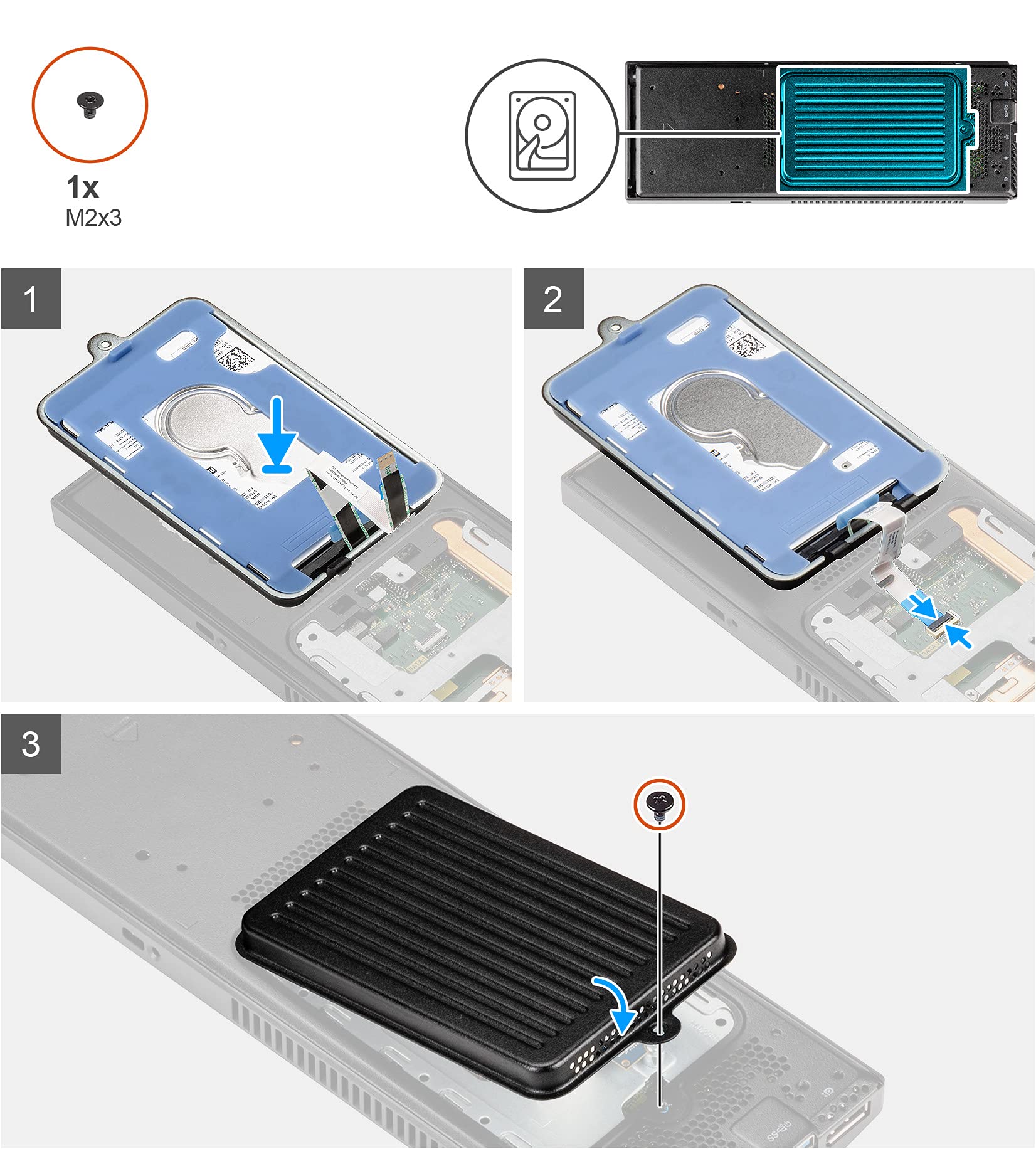 Deal4GO 2.5" SATA HDD Caddy Bay Cover Bracket 0T0J3J T0J3J Assembly Replacement for Dell Optiplex 7070 Ultra/7090 Ultra/3090 Ultra