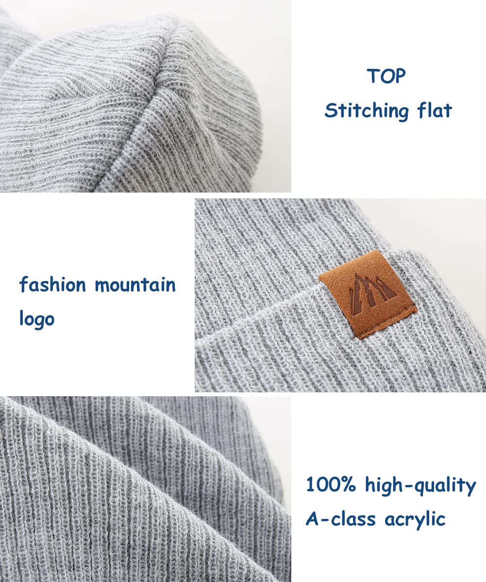 LMLALML 2 Pack Beanie for Baby Boys Soft Knit Baby Winter Hat Stripe Warm Baby Beanies