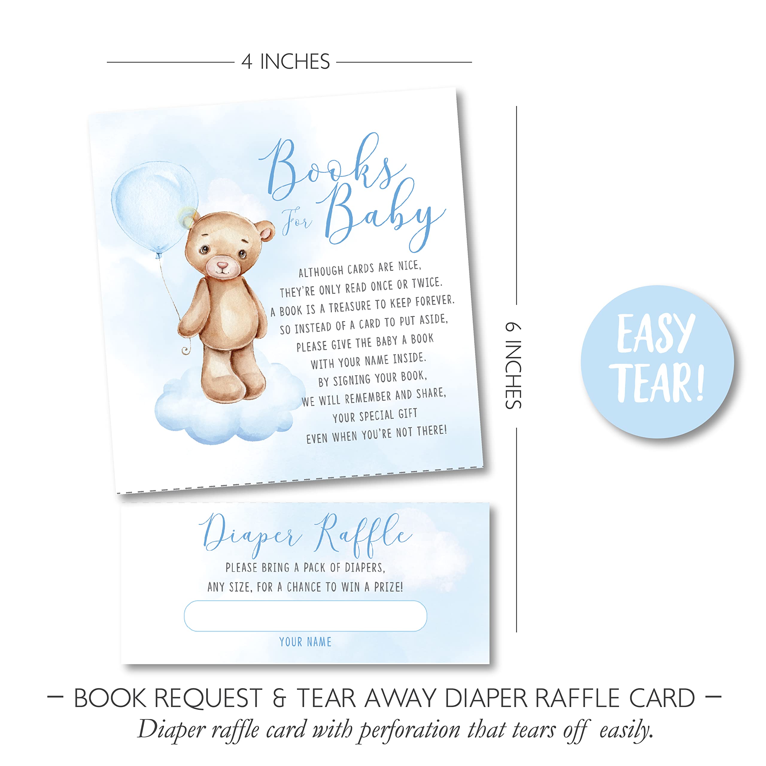 Your Main Event Prints Bear Baby Shower Invitations with Book Request and Diaper Raffle Card, We Can Bearly Wait Teddy, Forest Animal, Baby Sprinkle, 20 Fill in Invites