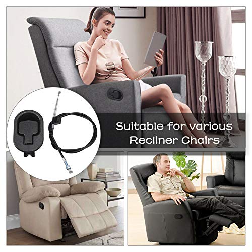 Baridwon 2 Set Recliner Replacement Parts, Durable Recliner Release Pull Handle with Recliner Pull Cable, Repair Replacement Parts Compatible with Most Furniture of Recliner Chair Sofa Couch