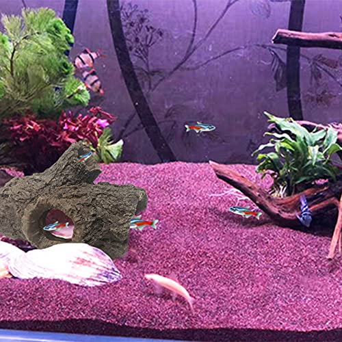 Tfwadmx Large Reptile Hides Lizard Resin Hollow Tree Trunk Hideout Bendable Vines Leaves Bearded Dragon Tank Accessories Gecko Habitat Decoration for Chameleon,Snake and Hermit Crabs