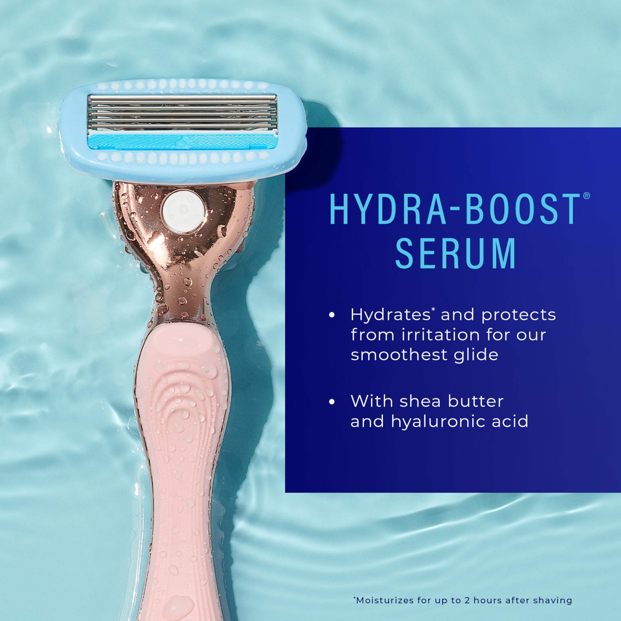 Schick Hydro Silk Rose Gold Metal Razor for Women | Womens Razors, Travel Razor, 5-Blade Razors for Women | 1 Handle & 2 Razor Refills