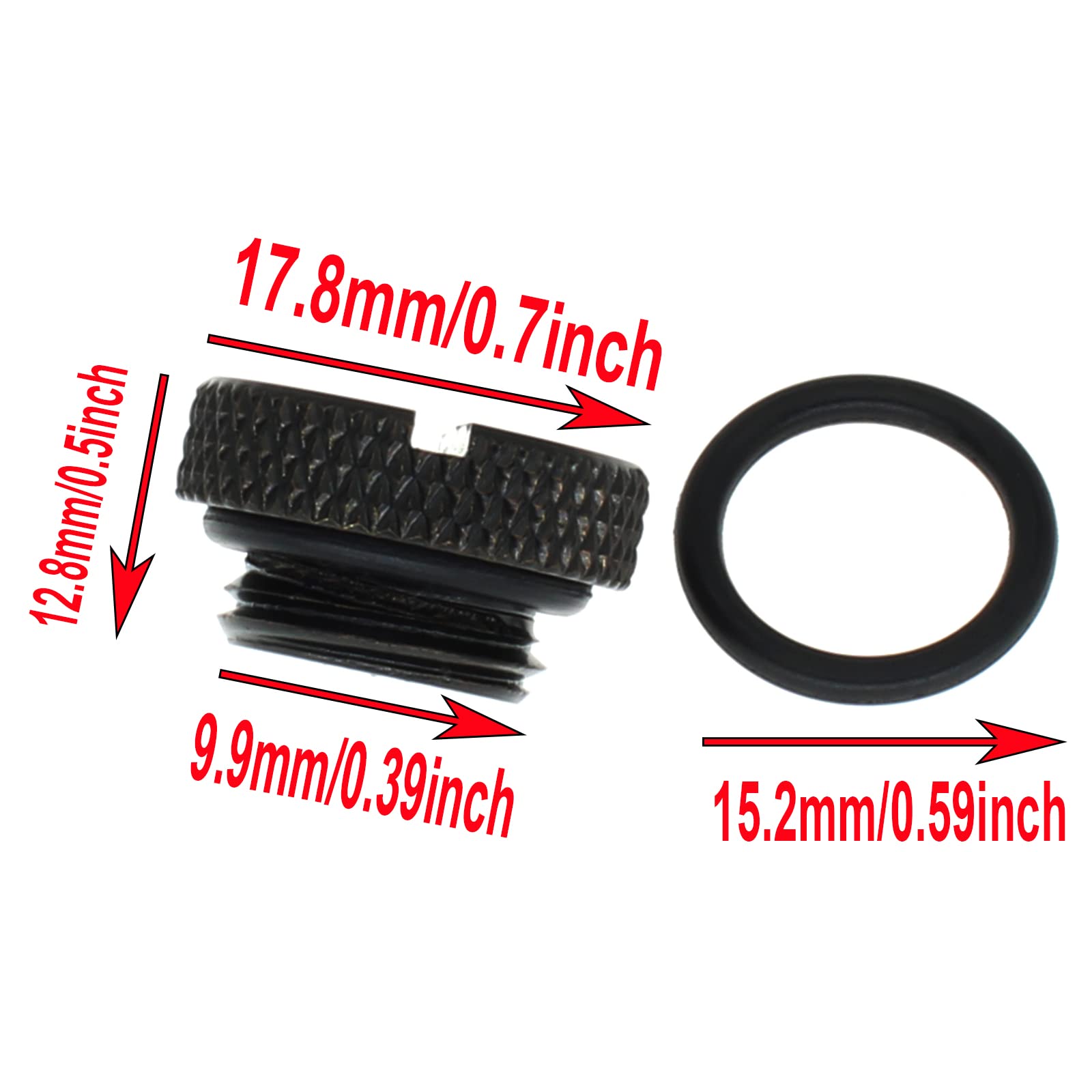 G1/4" Plug Fitting 3 Pcs G1/4" Plug Water Stop Plug Water Lock with O-Ring for PC Water Cooling Systems [FDXGYH, Black]