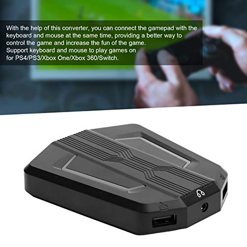 Ranvo Keyboard Mouse Adapter, Protable Durable Gaming Adapter Portable Mouse Keyboard Converter Support 3.5mm Wired Audio Device for Gaming