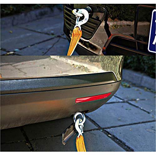 Heavy Duty Tow Strap with Safety Hooks, Double-Layer Trailer Rope 2β x 13β | 11000 LB Capacity Trailer Belt, for Vehicle Recovery, Hauling, Stump Removal & Much More,Tow Rope Yellow Shackle
