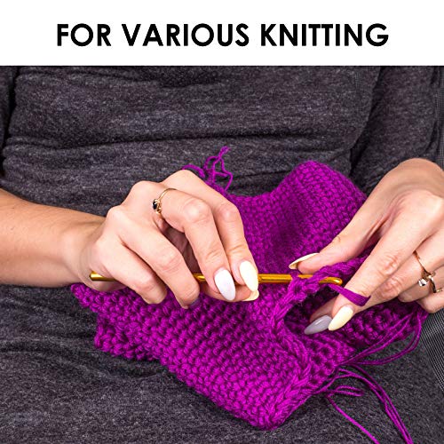 Crochet Hooks Set, Aluminum Handle Knitting Needles for Arthritic Hands, Crochet Needles for Yarn Craft, Nice Gift for Women