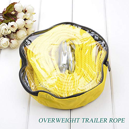 Heavy Duty Tow Strap with Safety Hooks, Double-Layer Trailer Rope 2β x 13β | 11000 LB Capacity Trailer Belt, for Vehicle Recovery, Hauling, Stump Removal & Much More,Tow Rope Yellow Shackle