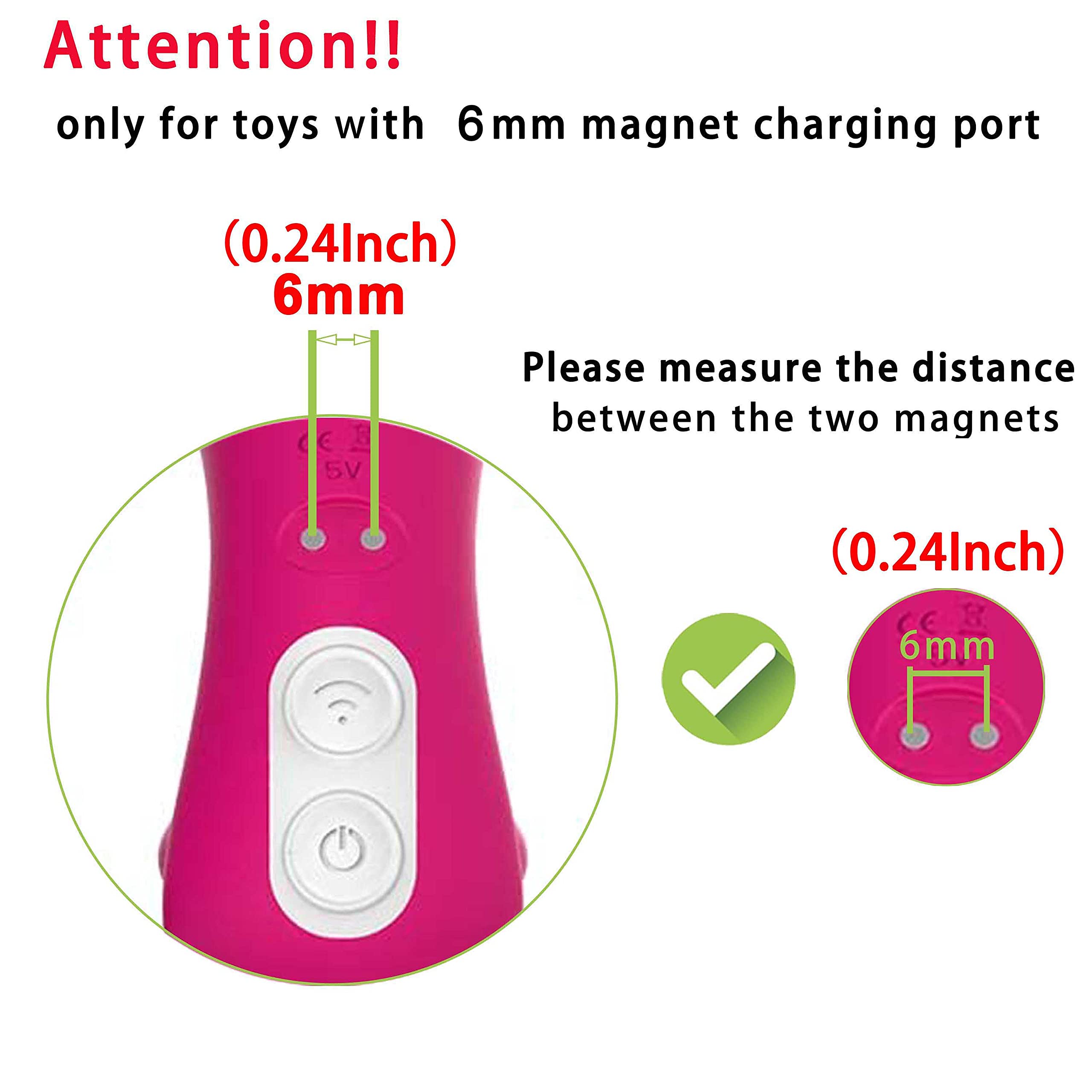 Bicmice Magnetic USB DC Charger Cable Replacement Charging Cord-2 Pack(6mm/0.24in)