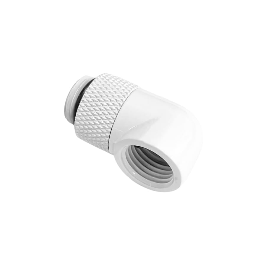 Dracaena 6 pack G1/4" thread Male to Female Extender Fitting, 90° Rotary Fitting Adapter Connector for Computer Water Cooling System, White