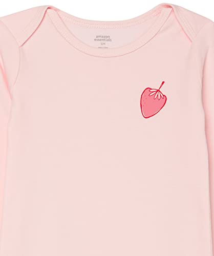 Amazon Essentials Baby Girls' Cotton Sleeper Gowns, Pack of 3, Pink, Berry, 6 Months