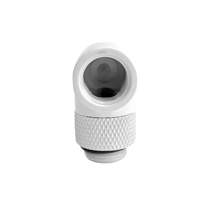 Dracaena 6 pack G1/4" thread Male to Female Extender Fitting, 90° Rotary Fitting Adapter Connector for Computer Water Cooling System, White