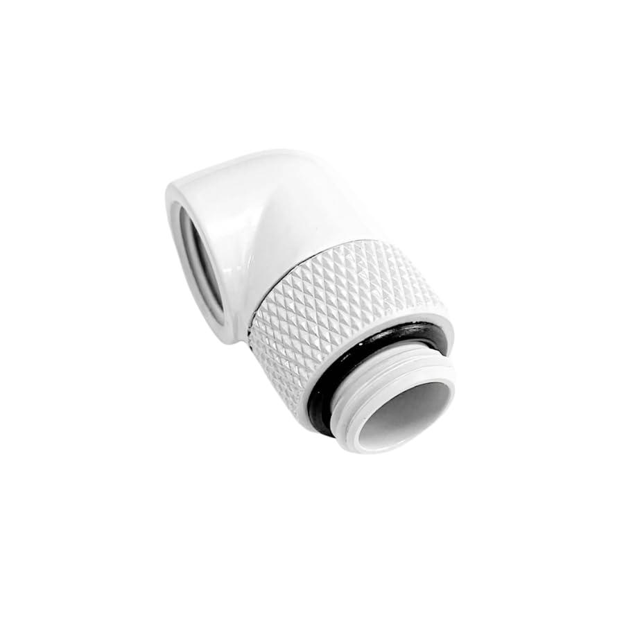 Dracaena 6 pack G1/4" thread Male to Female Extender Fitting, 90° Rotary Fitting Adapter Connector for Computer Water Cooling System, White