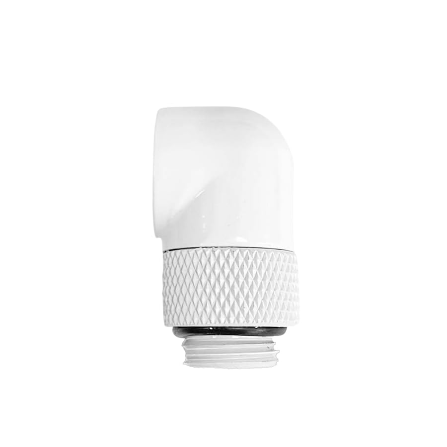 Dracaena 6 pack G1/4" thread Male to Female Extender Fitting, 90° Rotary Fitting Adapter Connector for Computer Water Cooling System, White