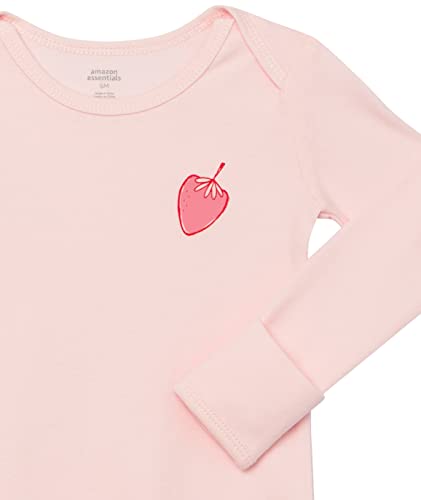Amazon Essentials Baby Girls' Cotton Sleeper Gowns, Pack of 3, Pink, Berry, 6 Months