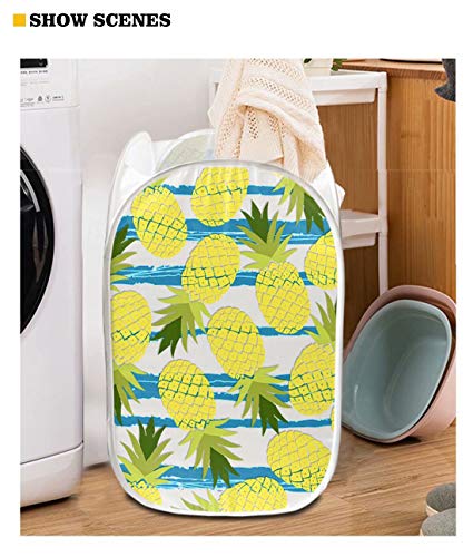 NDISTIN Popup Laundry Hamper Grey Wolf Print Foldable Pop-up Mesh Hamper Dirty Clothes Basket Great Laundry Bag Sturdy Rectangle Laundry Sorters Home Travel Use Easy to Open 14.5x24.5in