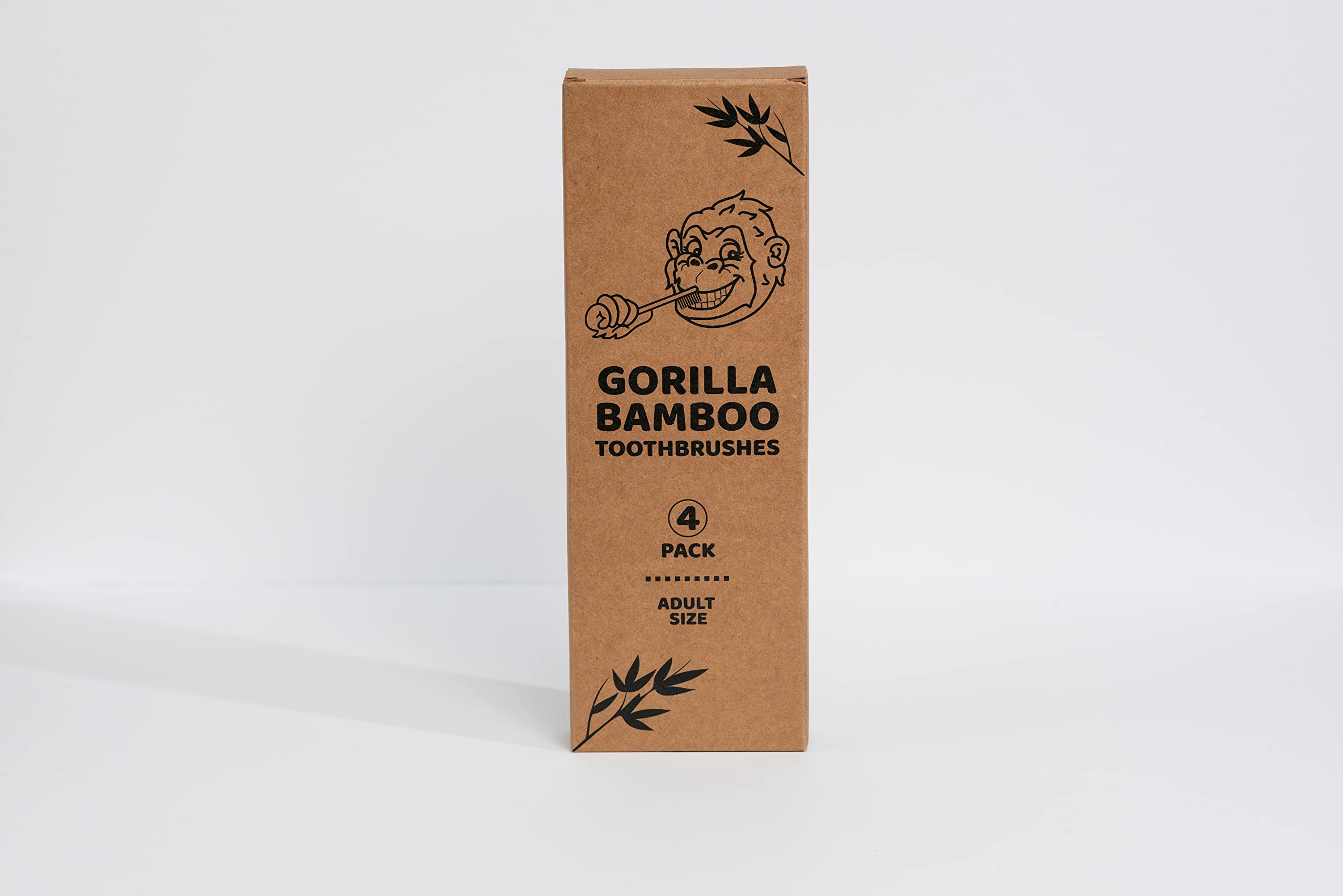 Gorilla Bamboo Toothbrush Adult 4 Pack