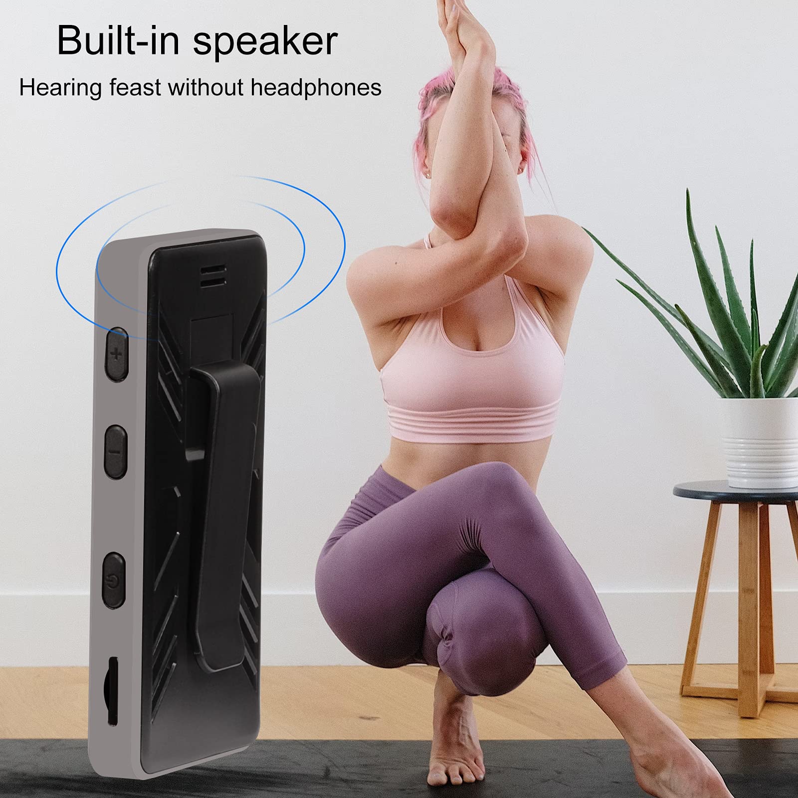 Portable Bluetooth MP3 Player with Clip - Wireless Mini Digital Hifi Lossless sound Music Players with 2.4 '' screen, Wearable Small Black Walkman Audio player with 32GB Memory for Sport and Running