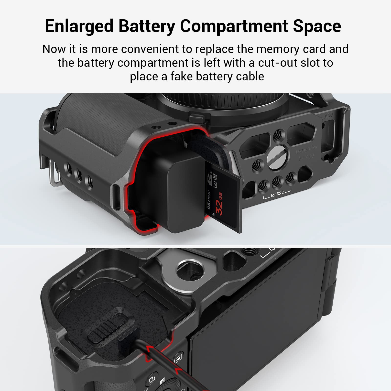 SmallRig Cage with Built-in Quick Release Plate for Arca-Swiss and Cold Shoe for Sony ZV-E10-3531