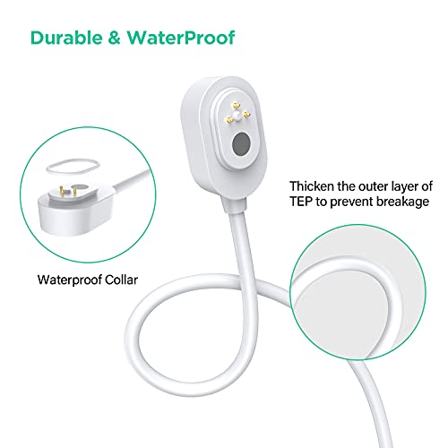 OLAIKE 16ft/5m Indoor Outdoor Weatherproof Magnetic Charging Cable for Arlo Pro 3/Pro 4/Ultra/Ultra 2,with Power Adapter Continuously Charging,NOT Compatible with Arlo Pro 3 Floodlight,White