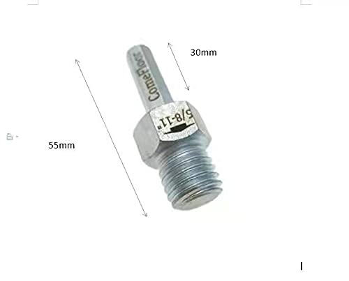 ComeFloor Core Drill Bit Arbor Adapter for Threaded Diamond Hole Saw 3/8" Hex to 5/8"- 11 Male Drill Sanding Attachment Arbor Shaft Adapter