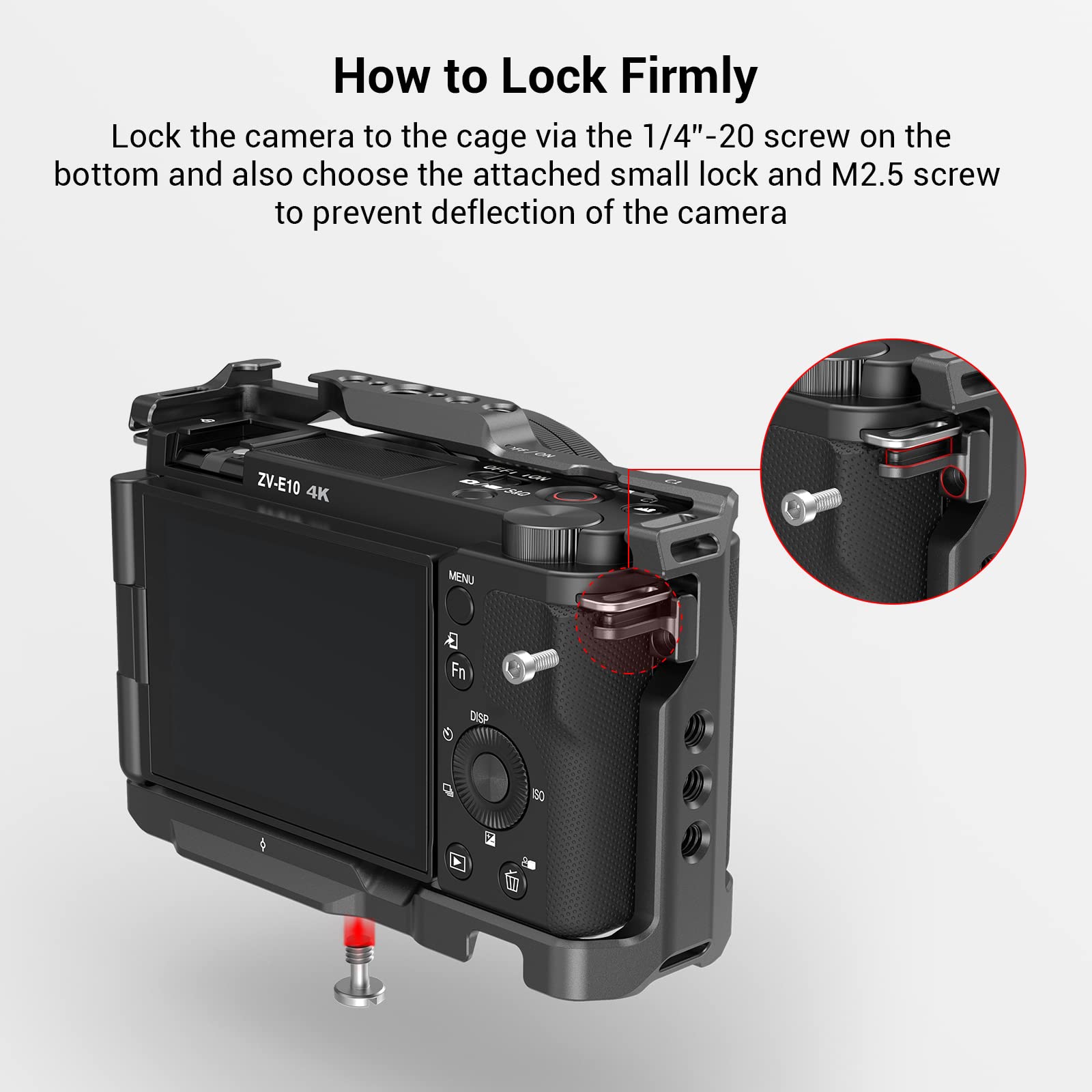 SmallRig Cage with Built-in Quick Release Plate for Arca-Swiss and Cold Shoe for Sony ZV-E10-3531