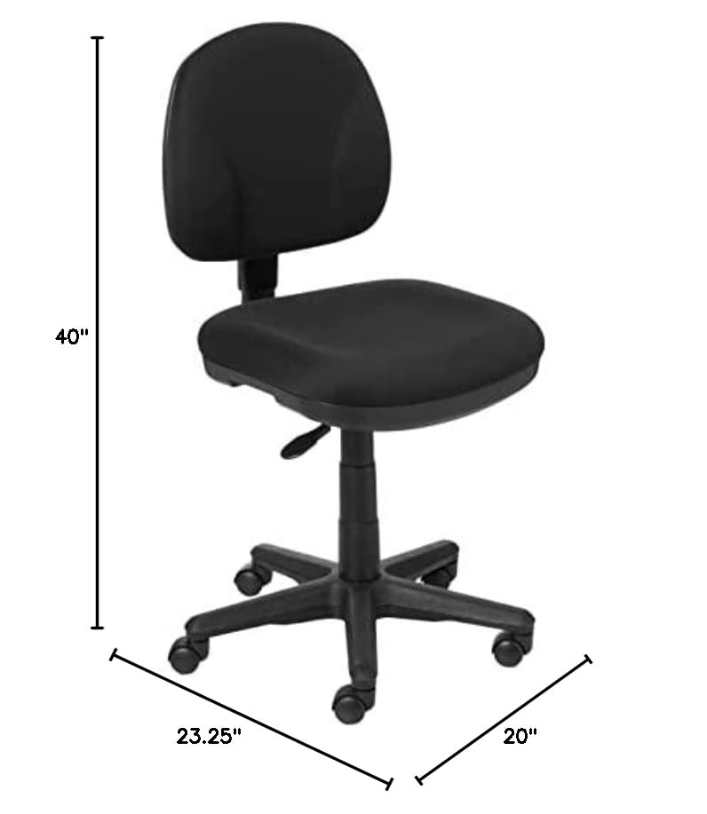 Office Star Pneumatic Sculptured Task Chair with Thick Padded Seat and Built-in Lumbar Support, Coal FreeFlex