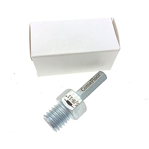 ComeFloor Core Drill Bit Arbor Adapter for Threaded Diamond Hole Saw 3/8" Hex to 5/8"- 11 Male Drill Sanding Attachment Arbor Shaft Adapter