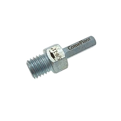 ComeFloor Core Drill Bit Arbor Adapter for Threaded Diamond Hole Saw 3/8" Hex to 5/8"- 11 Male Drill Sanding Attachment Arbor Shaft Adapter