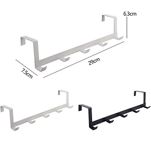 Coat Clothes Hanger, Versatile 5-Hook Design Punch-Free Wall Mounted Over Door Hook for Kitchen