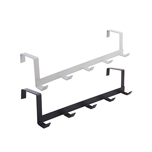 Coat Clothes Hanger, Versatile 5-Hook Design Punch-Free Wall Mounted Over Door Hook for Kitchen