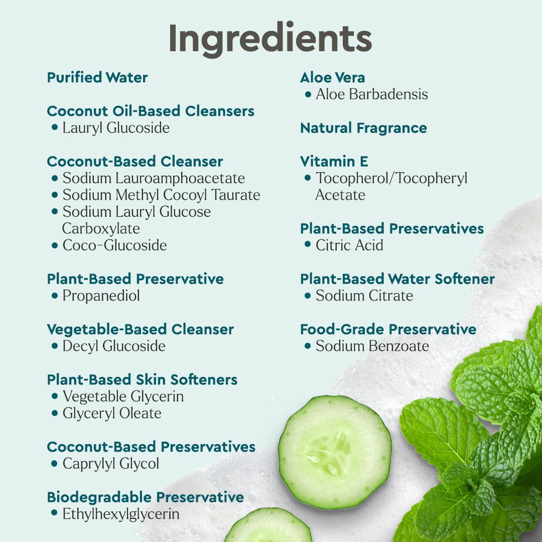 Puracy Foaming Hand Soap Refill - Plant-Powered Natural Hand Soap As Seen on TikTok, Non-Toxic, Sulfate-Free Liquid Soap, Moisturizing Foam Handwash Liquid (Cucumber & Mint, 48 fl oz)