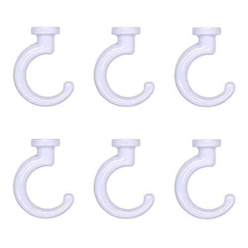 6 Sets Large Swag Ceiling Hooks Heavy Duty Swag Hook with Hardware for Hanging Plants Ceiling Installation Cavity Wall Fixing (White)