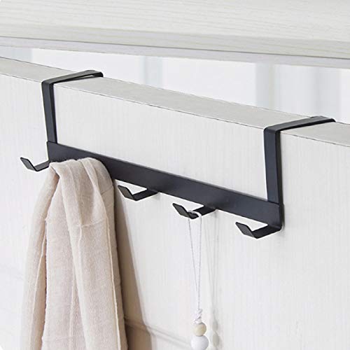 Coat Clothes Hanger, Versatile 5-Hook Design Punch-Free Wall Mounted Over Door Hook for Kitchen