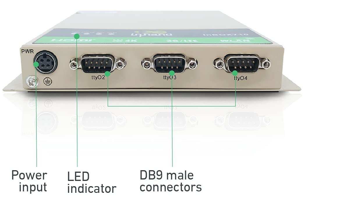 IoTInHand InBox710 High Performance Industrial Edge Computer, Industrial Computer Dual-core Cortex-A72, Quad-core Cortex-A53 and Mali T860 MP4 GPU 4K Ultra HD, Linux (Debian9)