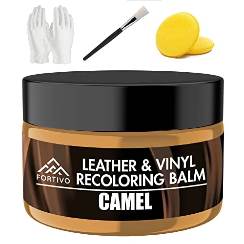 Camel Light Tan Undertone Recoloring Balm Leather Repair Kits for Couches, Leather Color Restorer for Furniture, Car Seats, Furniture - Leather Recoloring Balm Leather Repair Cream Leather Repair