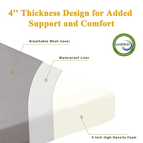 BDEUS Folding Mattress Folding Sofa 4" Breathable High-Density Foam Mattress Topper, Portable Guest Bed with Removable&Washable Cover, 75 x 39 inches