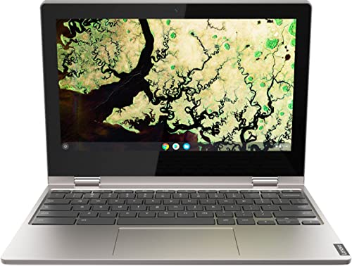 Lenovo ChromeBook C340 11.6" HD (1366 x 768) 2-in-1 360° flip-and-fold Design Touchscreen Laptop, Intel Celeron N4000, 4GB RAM, 32GB eMMC, Webcam, Bluetooth, Chrome OS, EAT 64GB SD Card, Platinum Gray