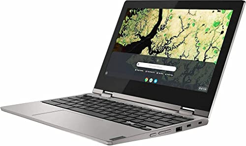 Lenovo ChromeBook C340 11.6" HD (1366 x 768) 2-in-1 360° flip-and-fold Design Touchscreen Laptop, Intel Celeron N4000, 4GB RAM, 32GB eMMC, Webcam, Bluetooth, Chrome OS, EAT 64GB SD Card, Platinum Gray