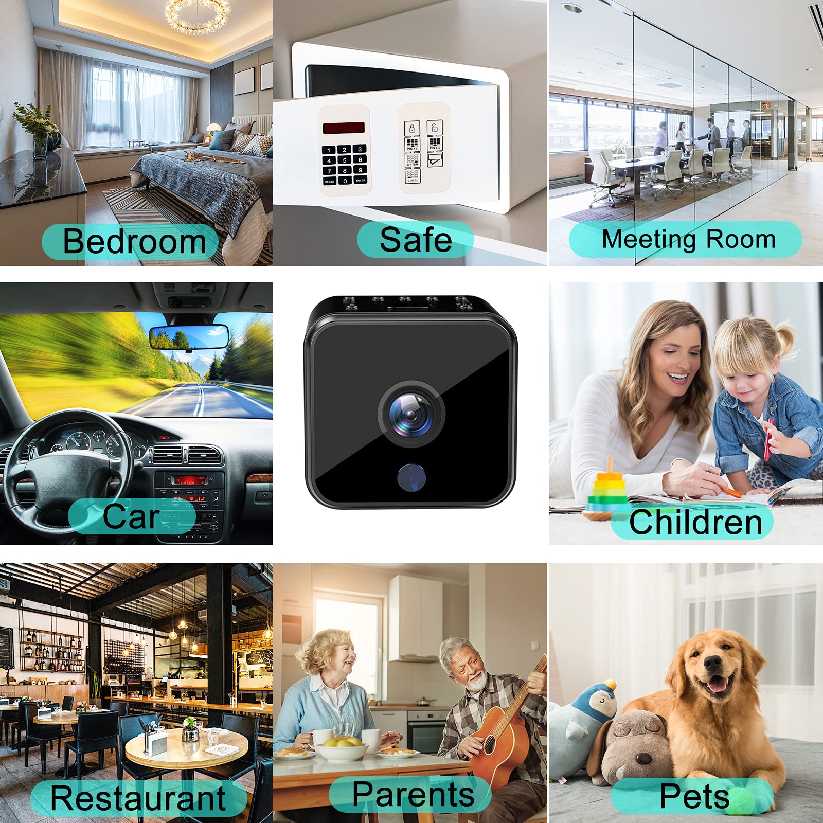 Femivo Mini Security Spy Camera Wireless WiFi Surveillance Camera for Home HD 1080P with Phone App Motion Detection IR Night Vision for Home Office Indoor with 32GB Micro SD Card