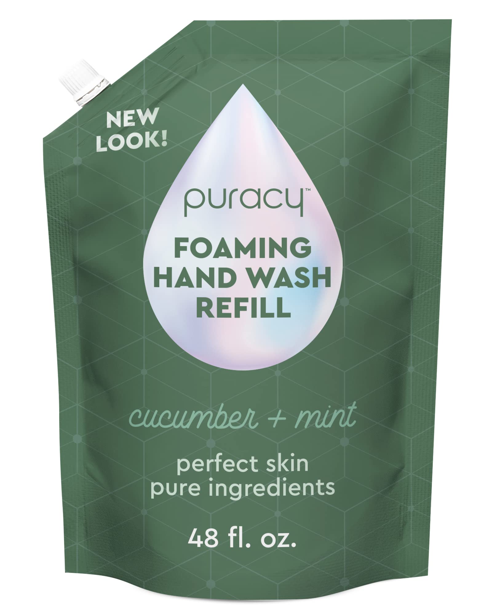 Puracy Foaming Hand Soap Refill - Plant-Powered Natural Hand Soap As Seen on TikTok, Non-Toxic, Sulfate-Free Liquid Soap, Moisturizing Foam Handwash Liquid (Cucumber & Mint, 48 fl oz)