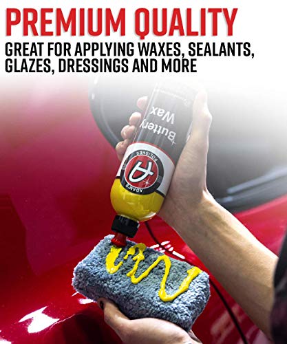 Adams Plush Microfiber Applicator Pad (2 Pack) β Microfiber Sponge Car Detailing Applicators | Use with Ceramic Coating for Cars, Car Wax, Paint Sealants, Compound, Polish, Glazes & More