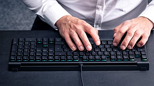 CHERRY MX 10.0N RGB, Flat Mechanical Gaming Keyboard, German Layout (QWERTZ), Wired, Original Switches MX Low Profile RGB Speed, Black