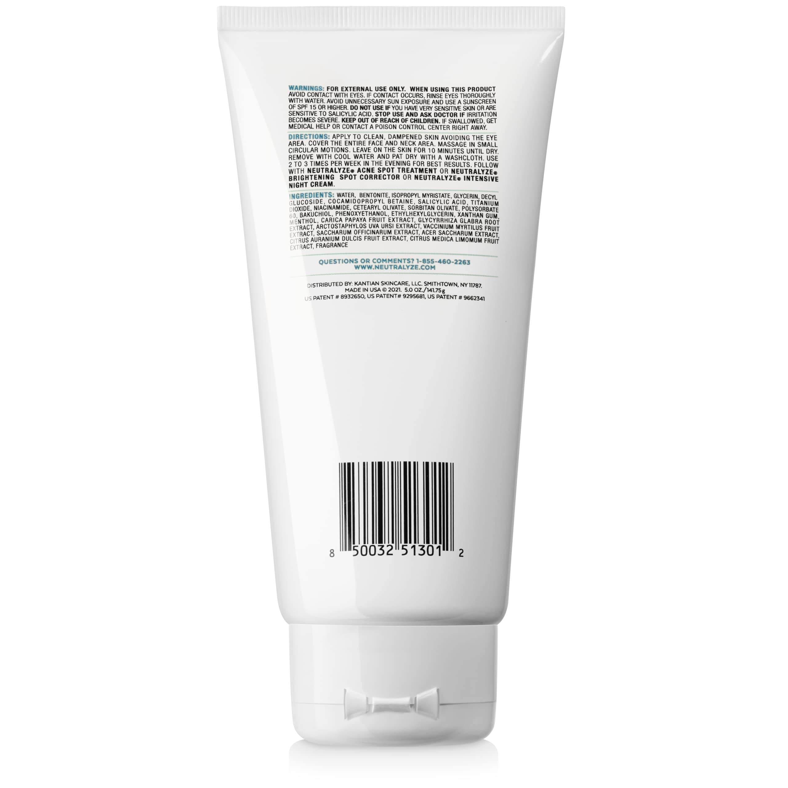 Deep Pore Cleansing Face Mask for Acne Prone Skin - Bentonite Clay Acne Mask with 2% Salicylic Acid & Bakuchiol (Retinol Alternative) - Maximum Strength Therapeutic Acne Mask (120+ Day)