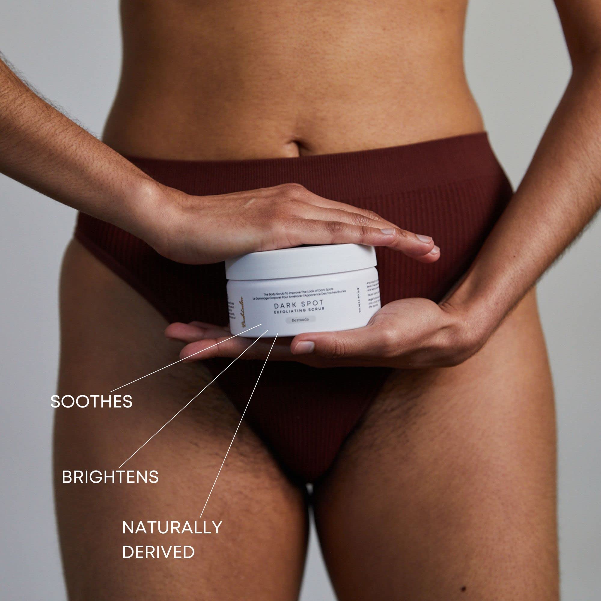 Bushbalm Dark Spot Exfoliating Scrub - Natural Body Scrub Exfoliant to Hydrated, Soften and Enhance Glow in Skin - Bermuda 236 ml