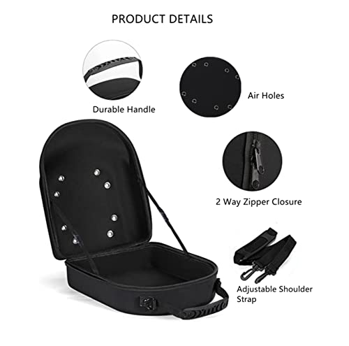 Hat Travel Case, Hat Storage for Baseball Caps, Hat Organizer Bag Box Storage for Baseball Cap, Caps Carrier Ball Hat Holder for 6 Caps, Travel Hat Display Carrier Bag Black