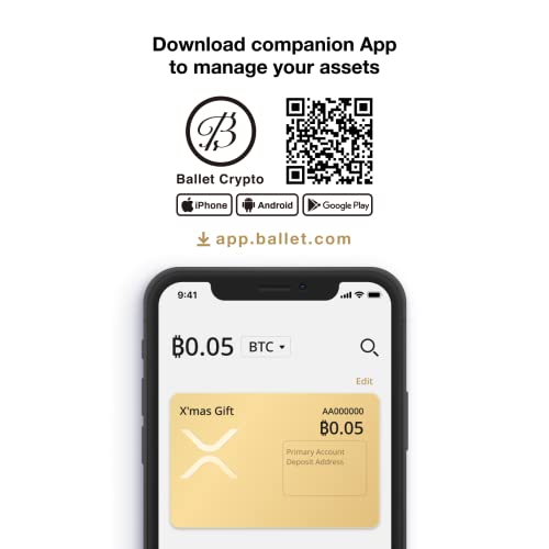 Ballet REAL XRP, Gold Edition - The Easiest Crypto Cold Storage Card - Cryptocurrency Hardware Wallet with Multicurrency and NFT Support (Single)