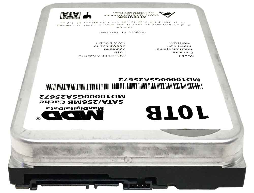 MaxDigitalData (MD10000GSA25672) 10TB 7200RPM SATA 6Gb/s 256MB Cache 3.5inch Internal Desktop Hard Drive - 3 Years Warranty (Renewed)